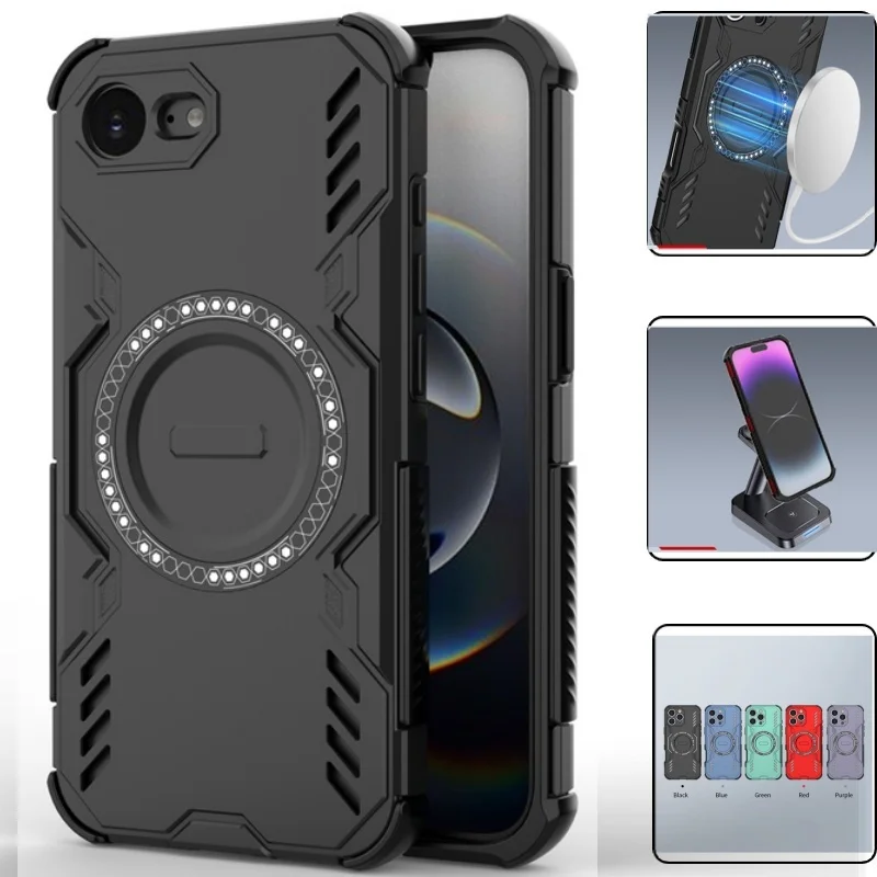 For iphone 16e 5G Case Magnetic Armor Back Cover for i Phone 16e 16 e ...