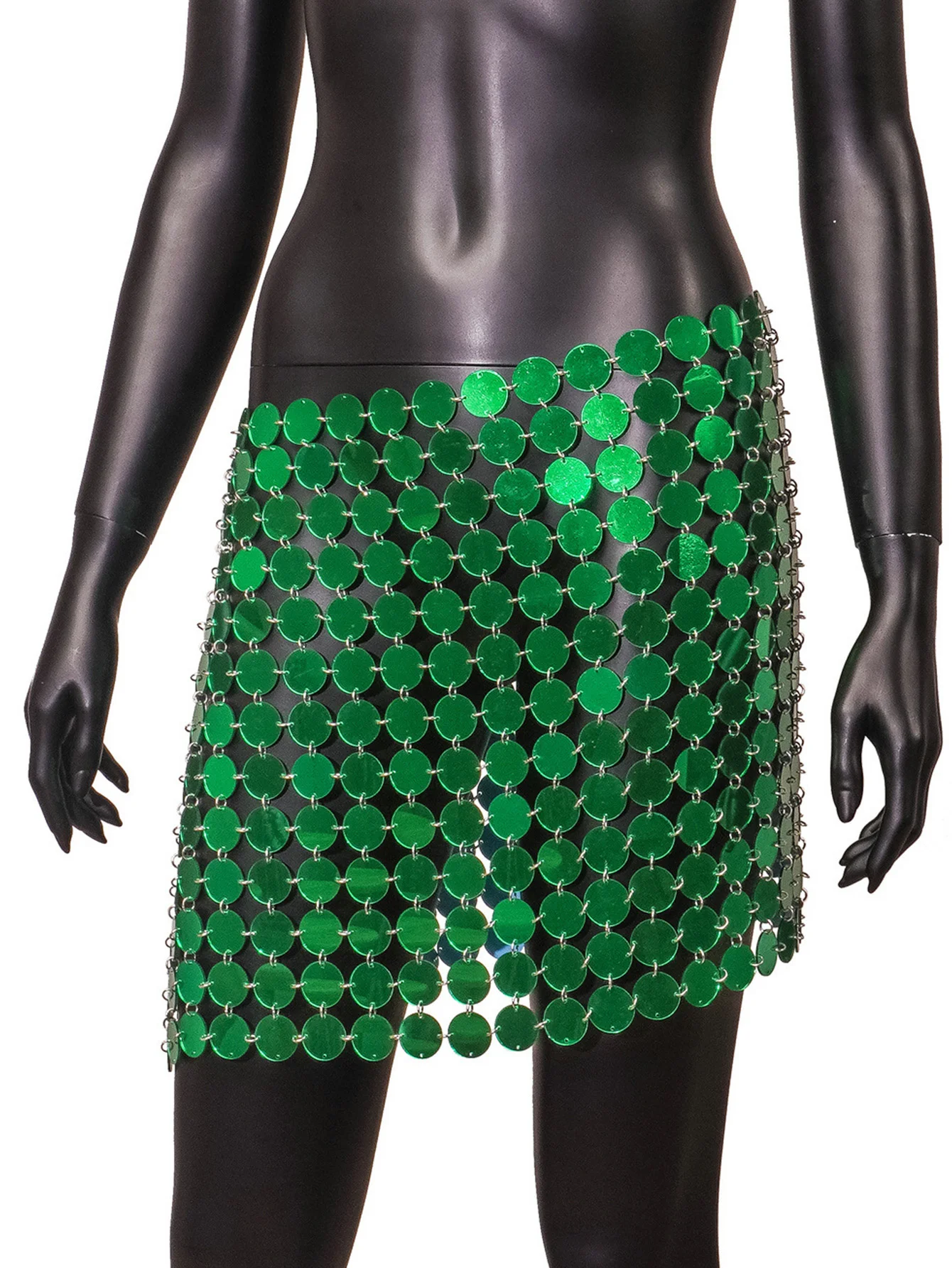 Mini jupe sexy transparente à paillettes en métal pour femmes,micro ...