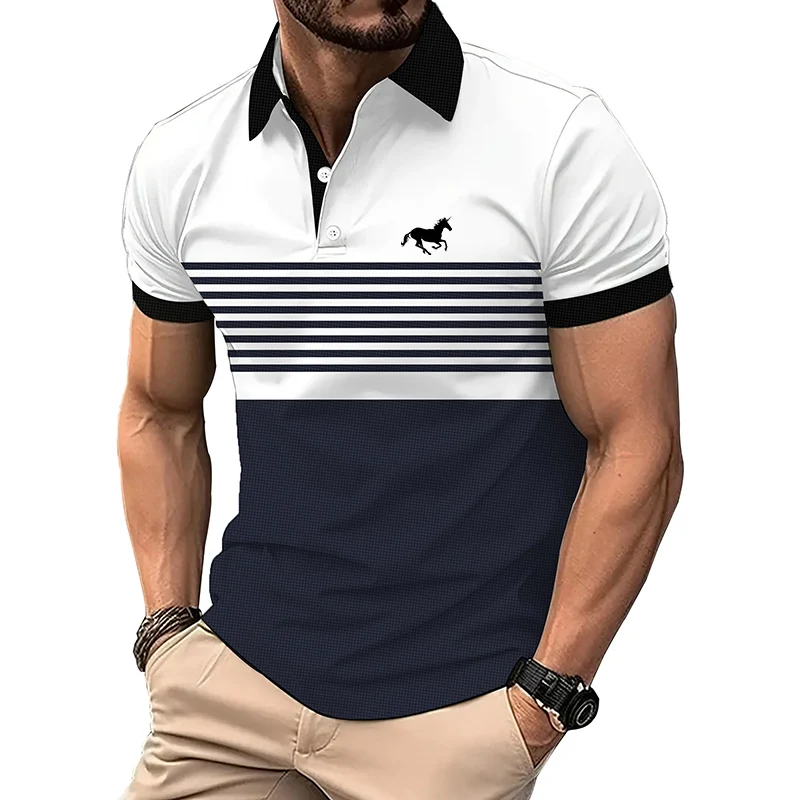 New-Fashion-Men-Clothes-Summer-Trending-Stripe-Polo-Shirt-Men-Business ...