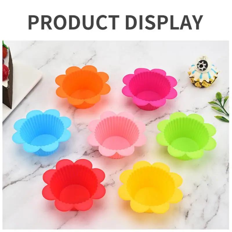 Food-Safe-Silicone-Rice-Cake-Cups-Muffin-Cups-Baking-Molds-Home-Jelly ...