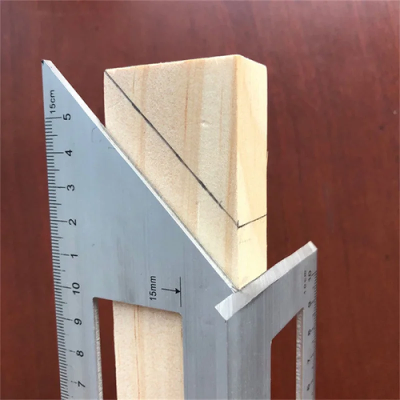 Aluminum Alloy Angle Ruler Woodworking Ruler 90 45 Degree Turn Ruler ...