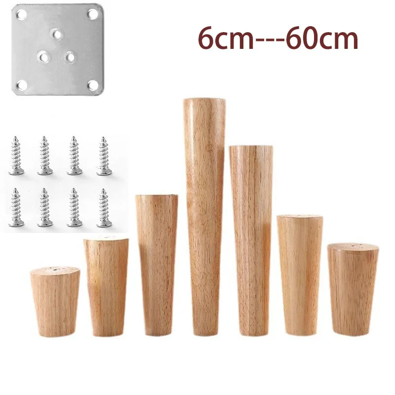 4pcs-M6-M8-M10-Screw-Oak-Furniture-Legs-European-Styls-Conical-Rubber ...