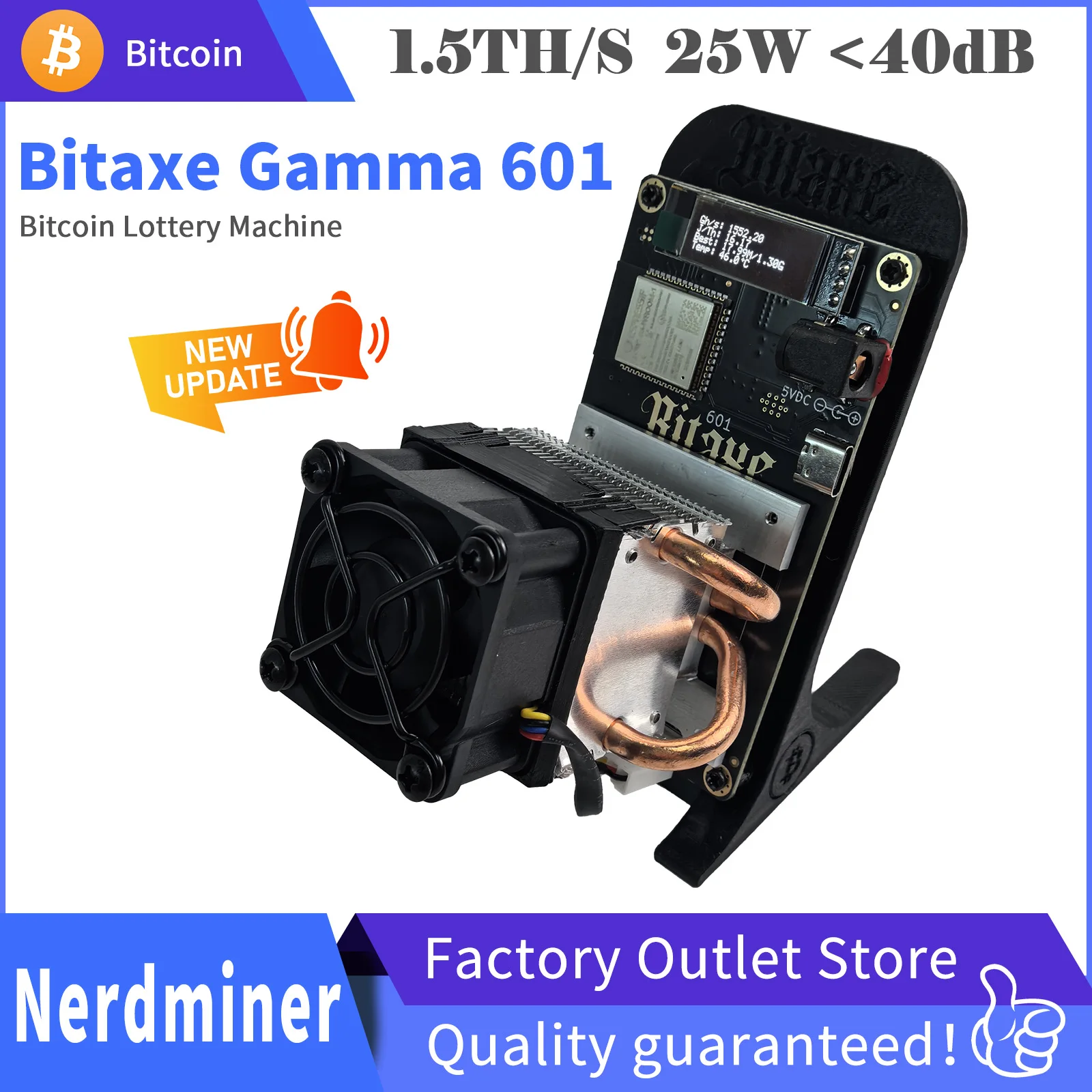 Bitcoin Miner Bitaxe Gamma 601/602 1.5TH/S 25W Ultra Low Power SHA256 ...