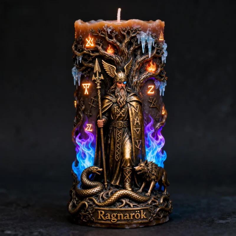 Twilight of the Gods Odin Relief Candle Silicone Mold Eternal Gun ...