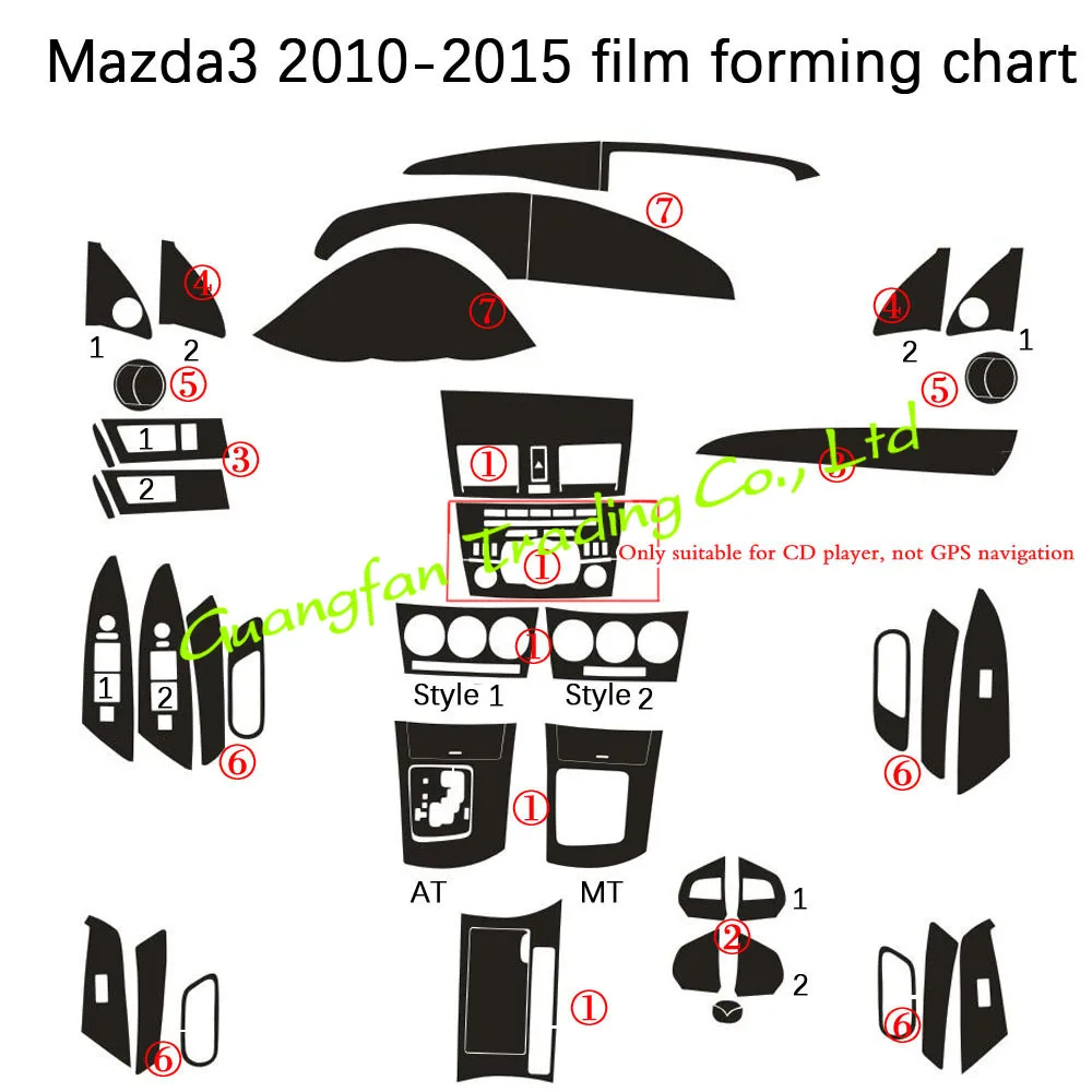 For-Mazda-3-2010-2015-Self-Adhesive-Car-Stickers-Carbon-Fiber-Vinyl-Car ...