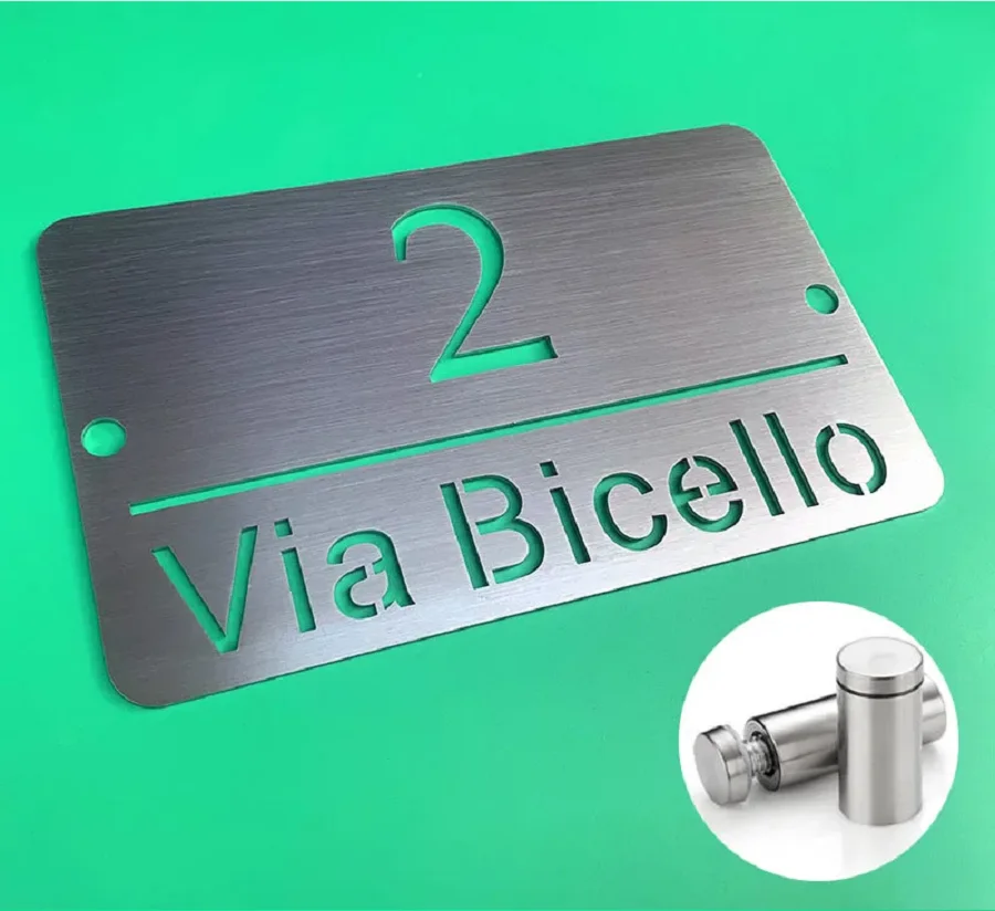 Metal sign custom 304 Stainless Steel Door Plates Hollow House Numbers ...