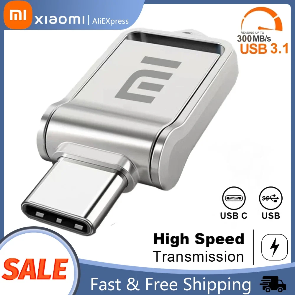 Xiaomi-memoria-USB-de-doble-uso-PenDrive-de-2TB-256GB-128GB-tipo-C-1TB ...