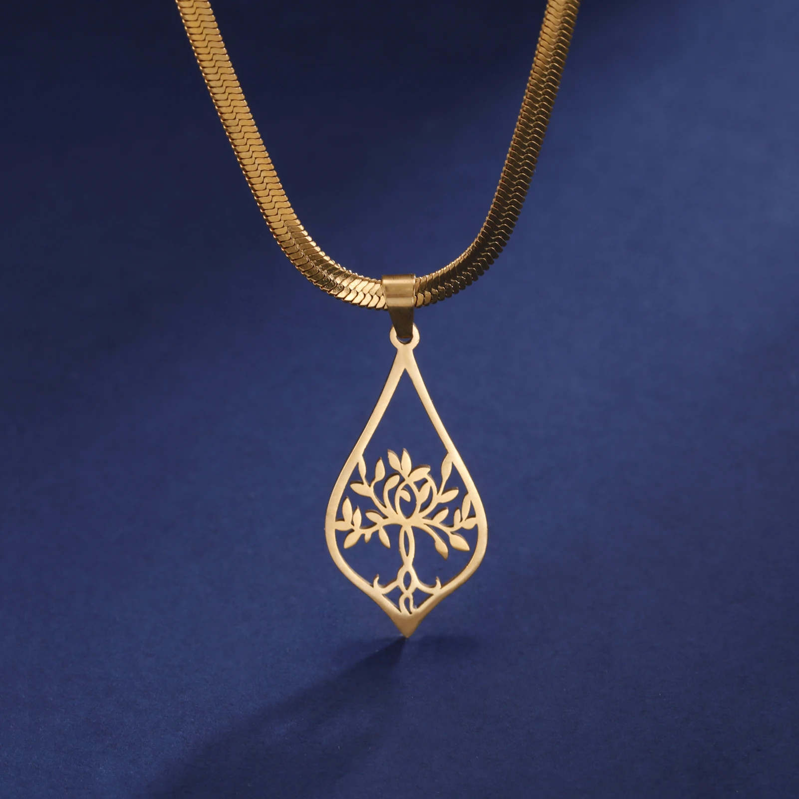 Skyrim Tree of Life Necklace Women Girls Stainless Steel Gold Color ...