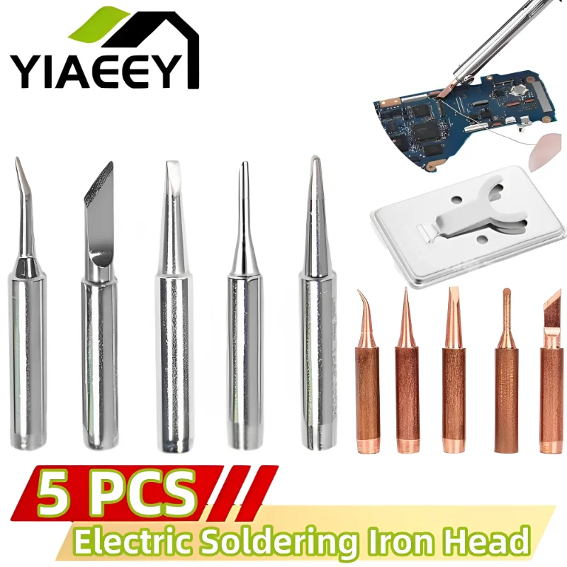 5Pcs Electric Soldering Iron Head Tool Copper Welding Head 900M-T-K ...