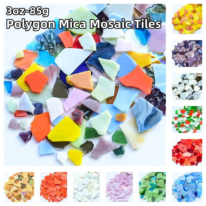 3oz-85g-Polygon-Mica-Mosaic-Tiles-DIY-Craft-Colored-Fragments-Glass ...