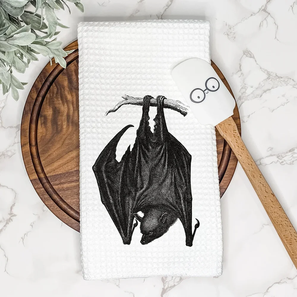 Hanging Black Bat Kitchen Tea Towel Halloween Family Table Decorations ...