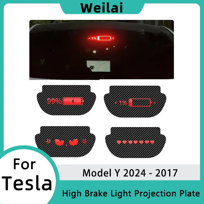 For-Tesla-Model-Y-Car-Stickers-High-Mounted-Brake-Lamp-Carbon-Car ...