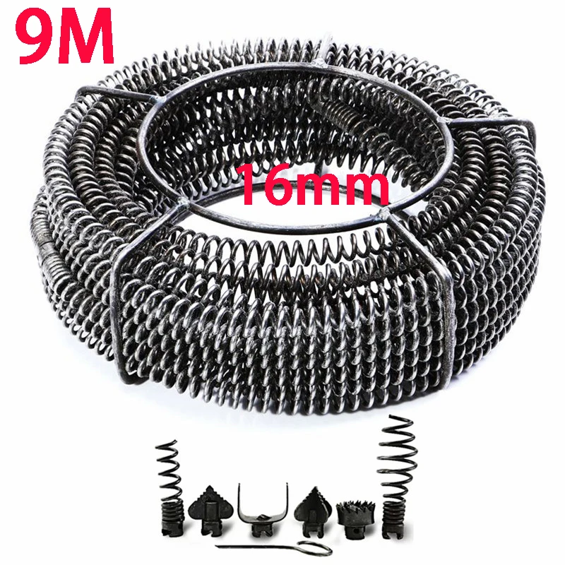 9-Meter-Long-Diameter-16mm-Household-Drain-Pipe-Dredger-Extension ...