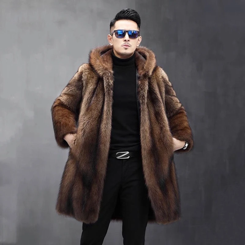 Men Fur Jacket Long Section | Men Fur Coats Long Sleeve | Mens Mink Fur ...