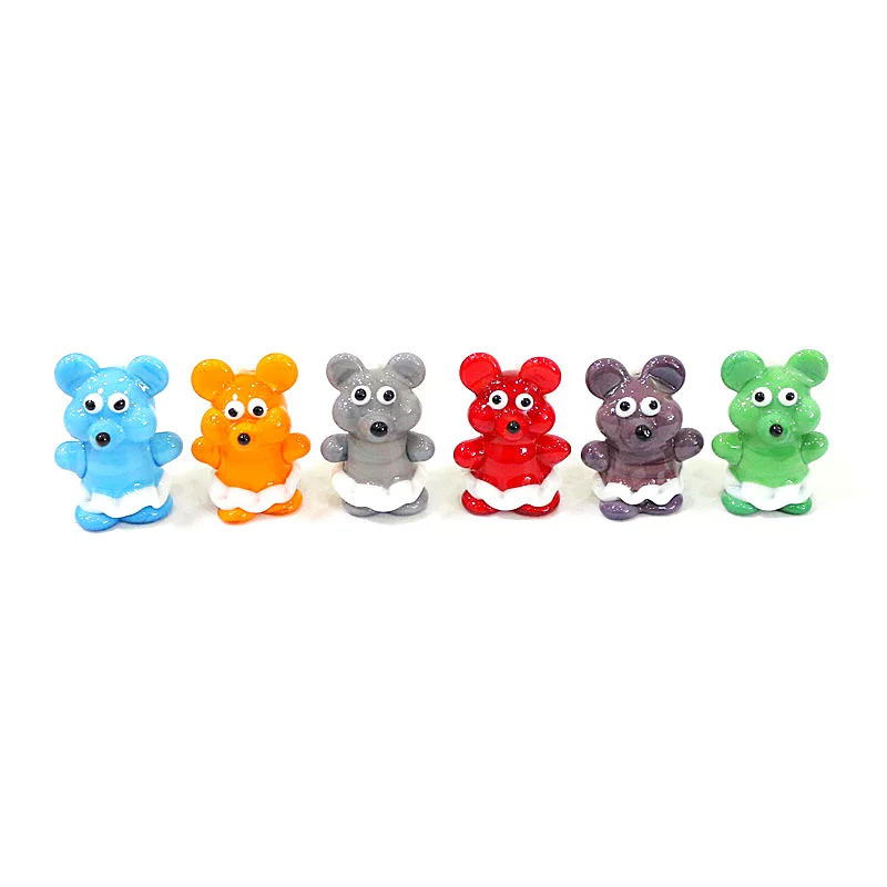 Japanese Style Cute Glass Mouse Mini Figurines Ornaments Cartoon Rat ...