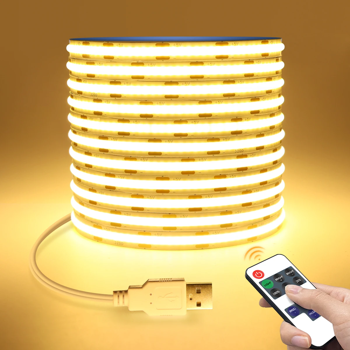DC5V-USB-Dimmable-COB-LED-Strip-Light-For-TV-Mirror-Closet-Backlight ...