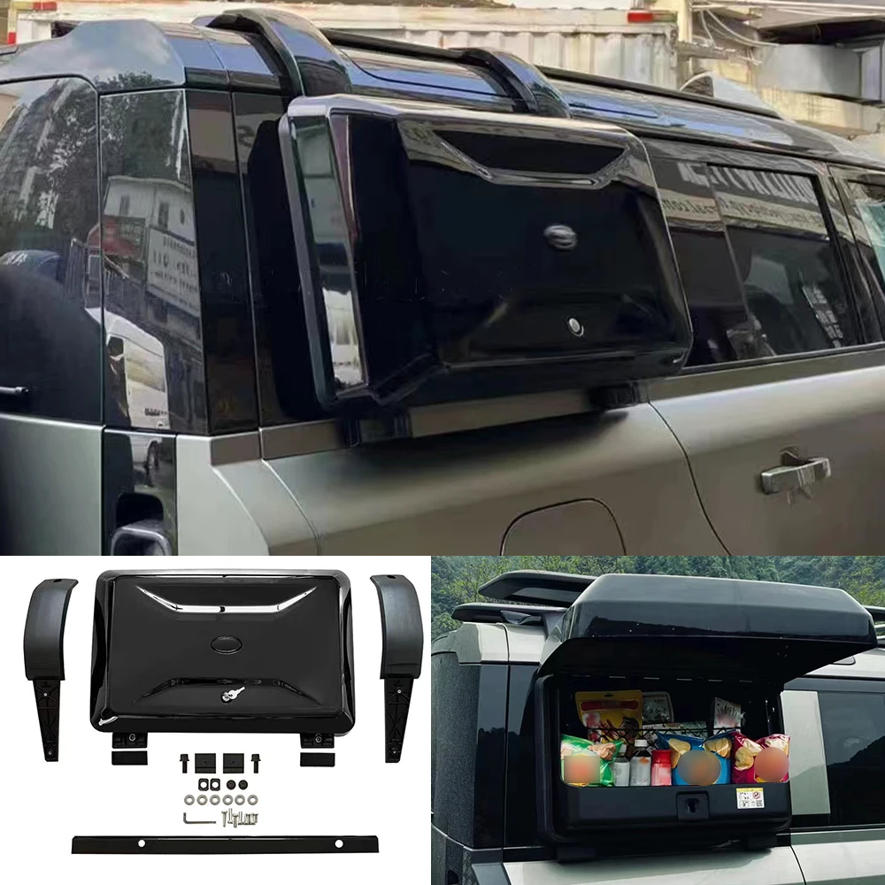 Glossy-Black-Side-Toolbox-Storage-Box-fits-for-Land-Rover-Defender-110 ...