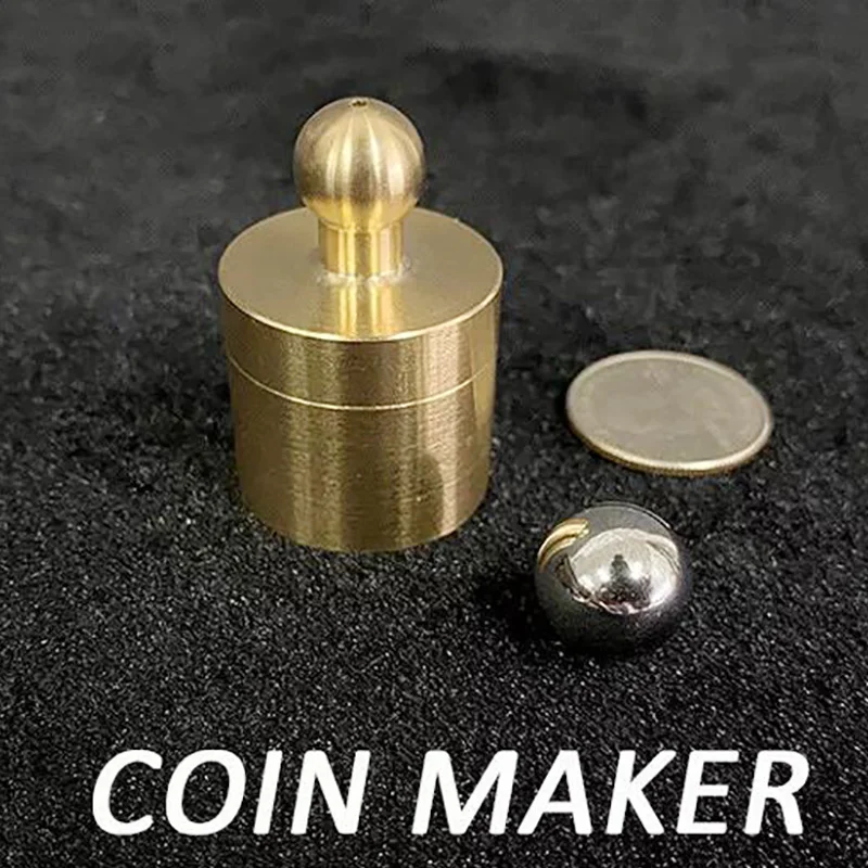 Coin Maker (Brass) Magic Tricks Steel Ball to Coins Appearing Magia ...