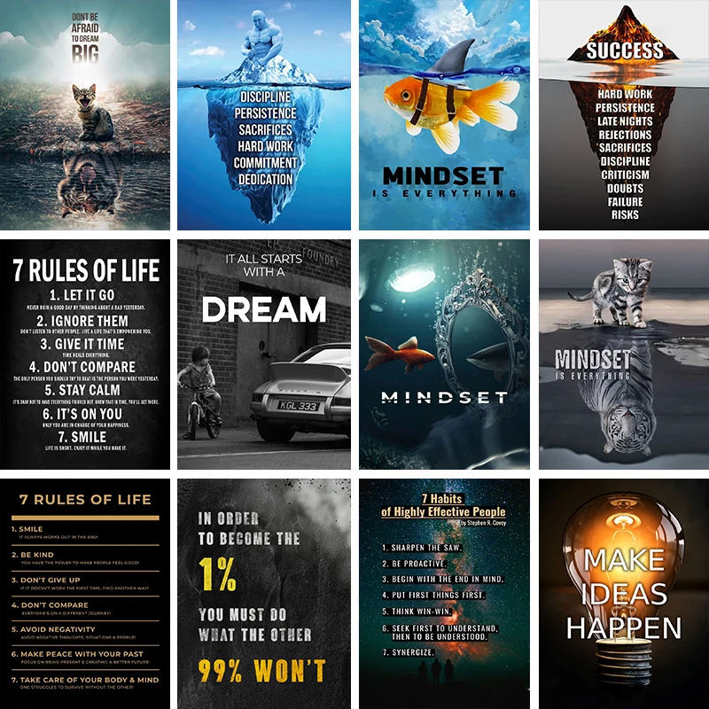 7-regeln-des-Lebens-Brief-Motivations-Zitat-Leinwand-Poster-Inspiration-Leinwand-Malerei-Drucke ...