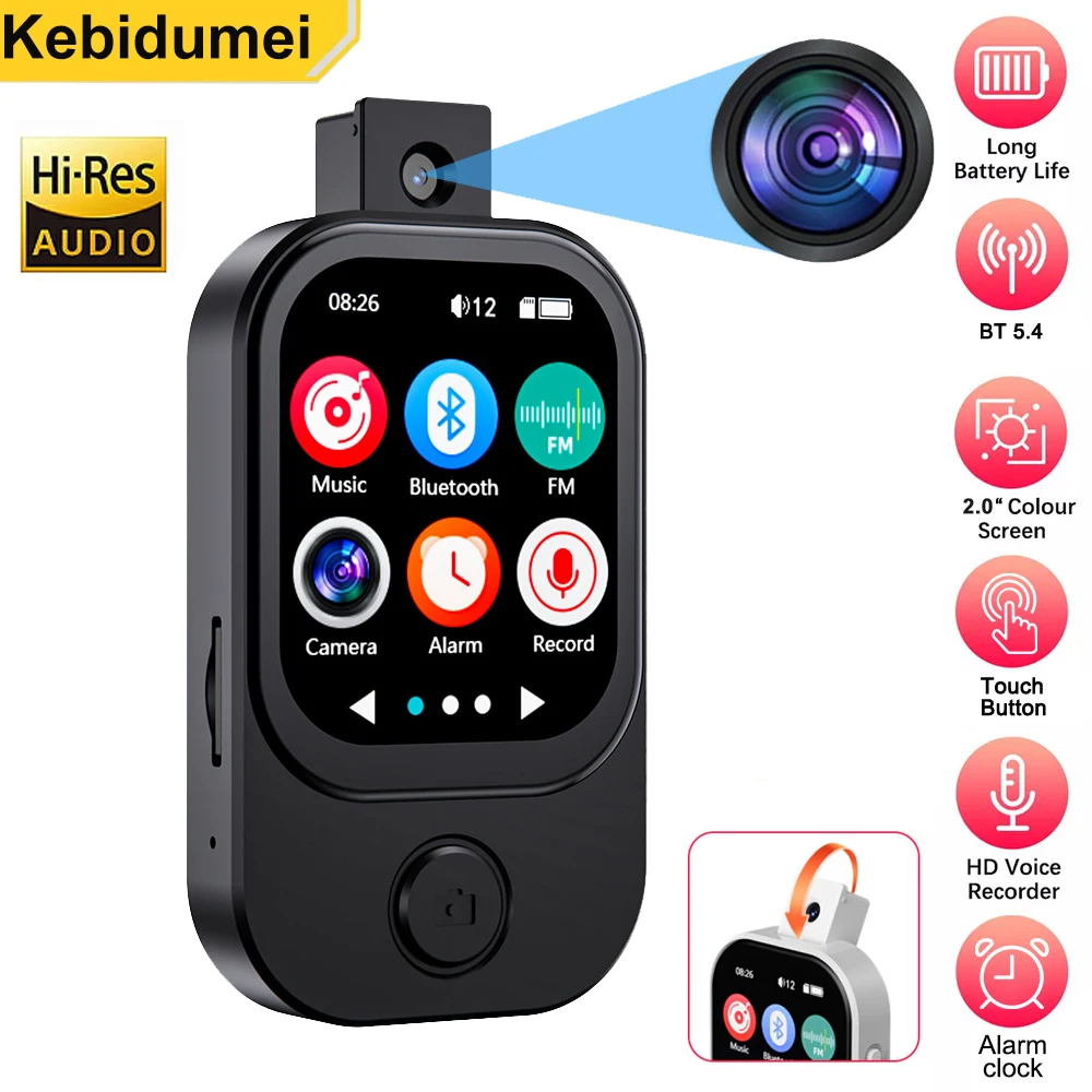 BT5.4 MP3 Player 2 inch HD IPS Screen MP4 Walkman HiFi Lossless Audio ...