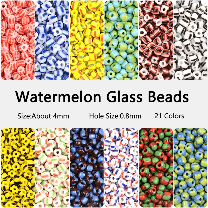 Approx-4mm-Watermelon-Glass-Beads-6-0-Charms-Spacer-Beads-for-Jewelry ...