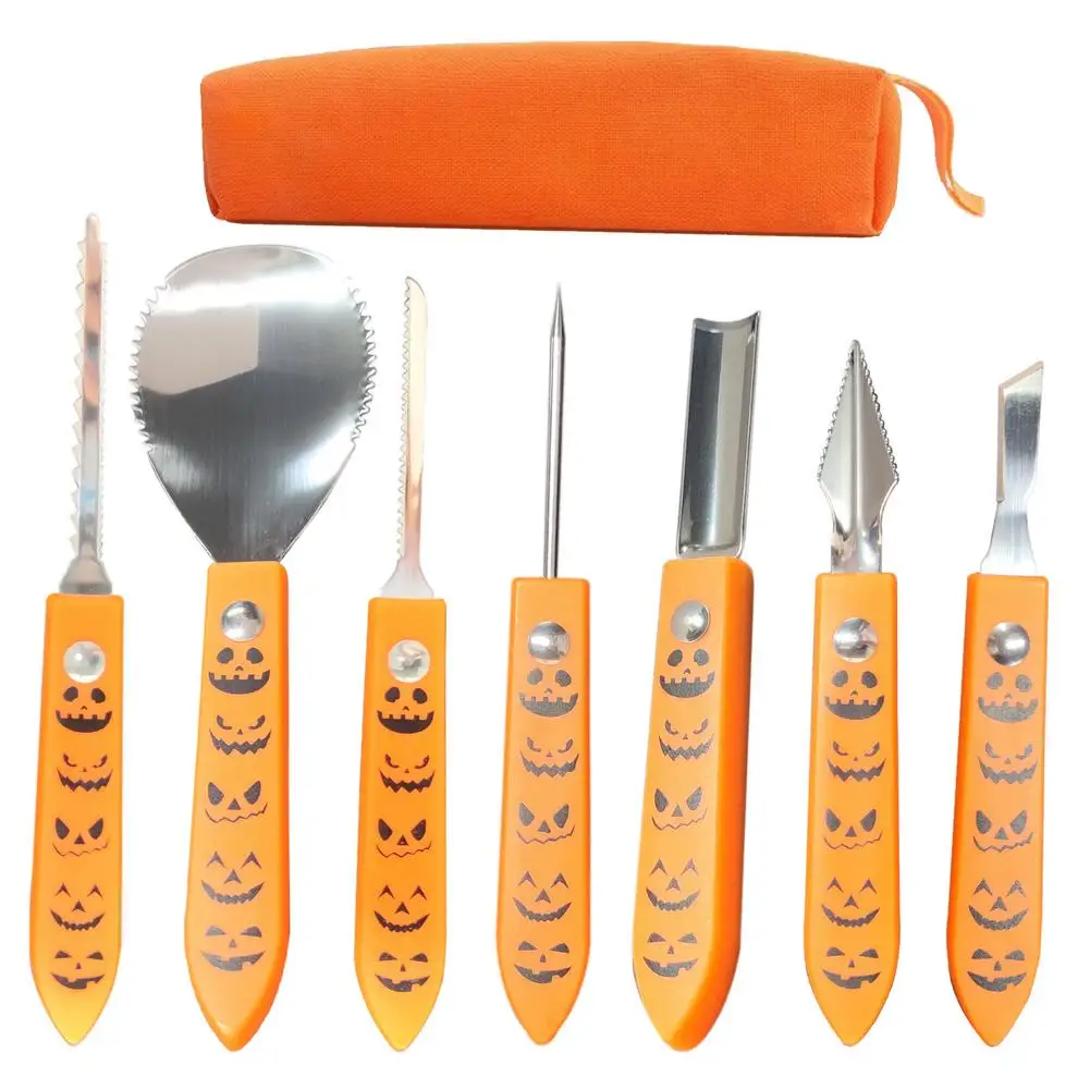 7PCS-Halloween-Pumpkin-Carving-Kit-Sturdy-Stainless-Steel-Tools-Set ...