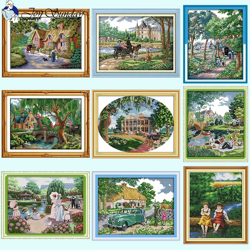 Countryside-Scenery-Series-Cross-Stitch-Sewing-Kit-Aida-14ct-11ct-16ct ...