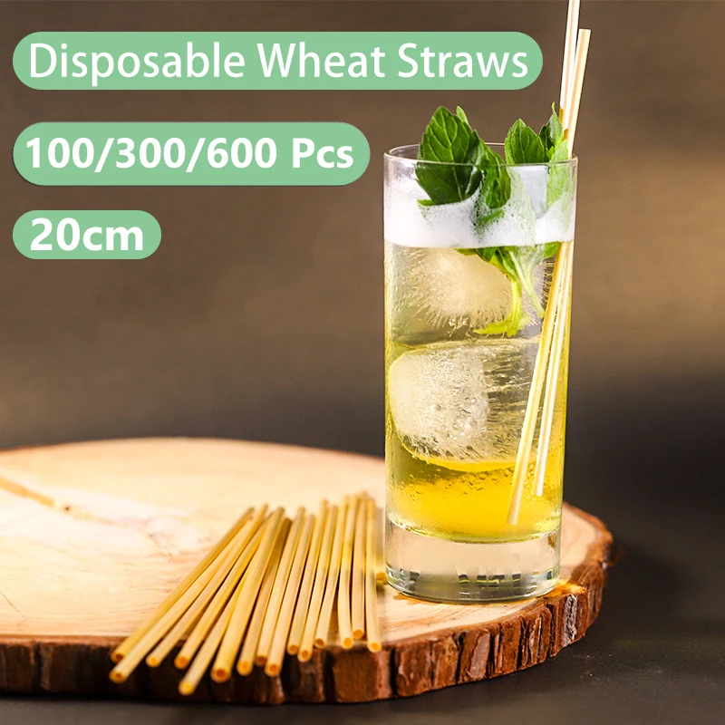 100-300-600-Pcs-20cm-Disposable-Wheat-Straws-Eco-Friendly-Natural-Wheat ...