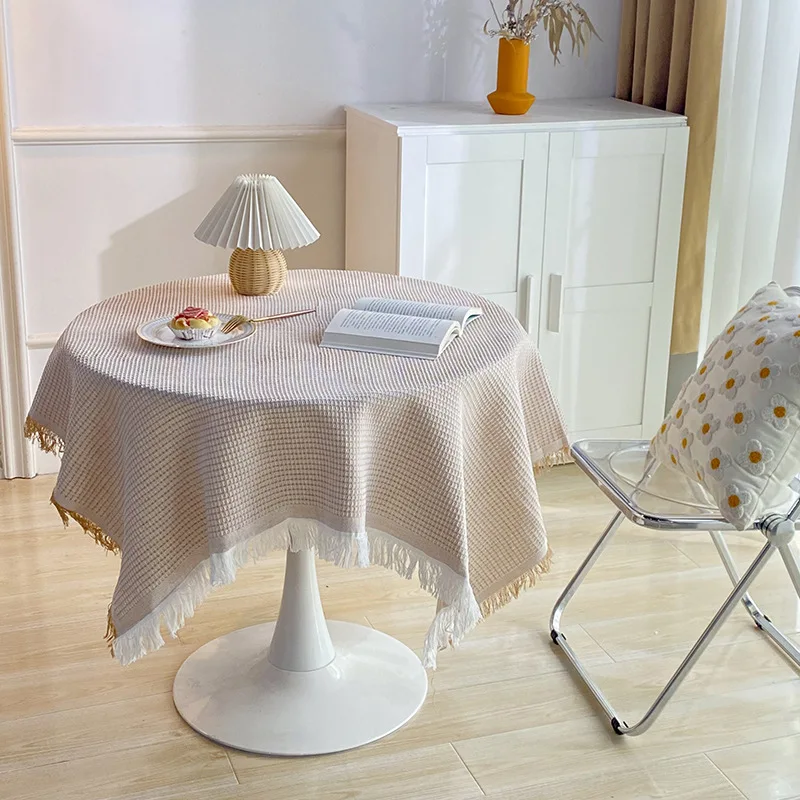 Japanese-Small-Round-Table-Cotton-Linen-Tablecloth-Light-Luxury-Korean ...