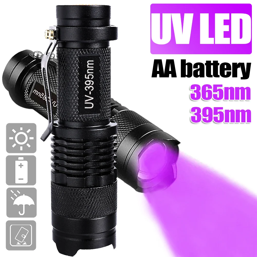 UV-Flashlight-Zoomable-Mini-Ultraviolet-Lamp-Pet-Urine-Stain-Money-Scorpion-Detector-Tools-365nm ...