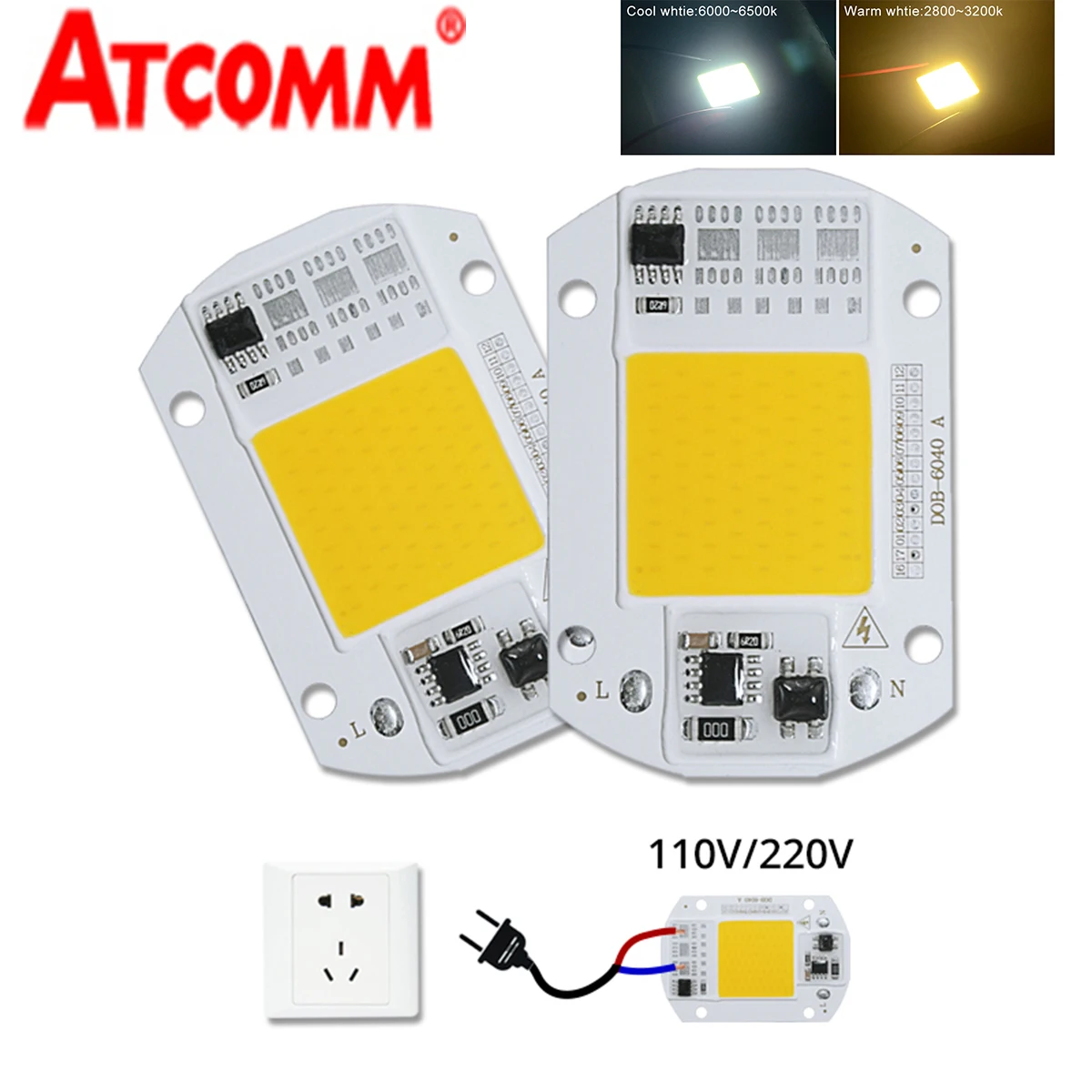LED Chip 220V Matrix Module Diodes 20W 30W 50W Power LED COB Chips 110V No Need Driver For LED ...