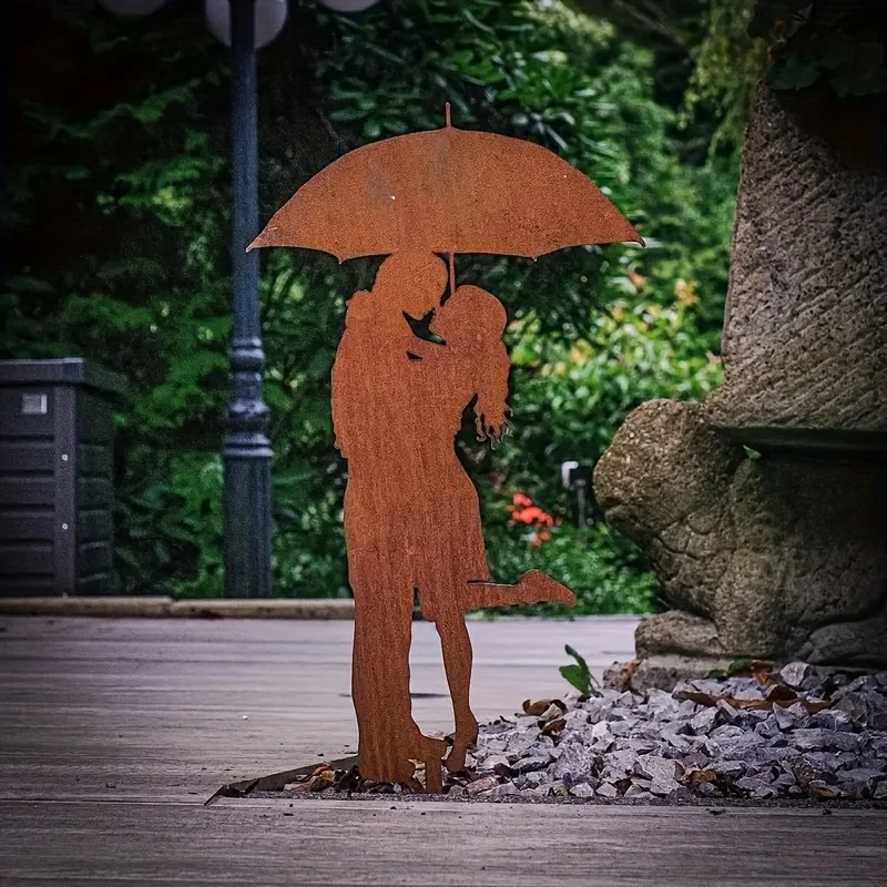 Rust-Couple-Silhouette-Ground-Stake-Outdoor-Home-Decor-Insert ...
