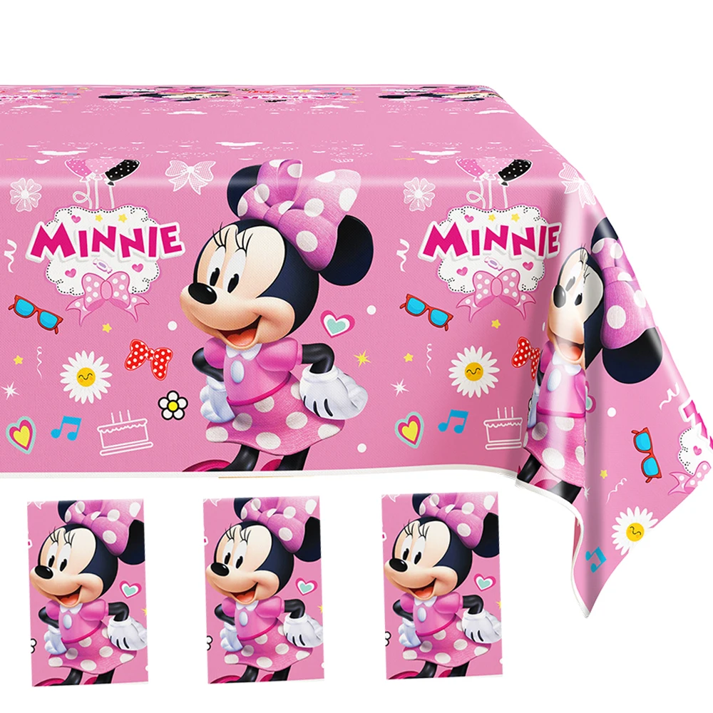 New-Minnie-Mouse-Party-Decoration-Disposable-Tableware-Tablecloth-For ...