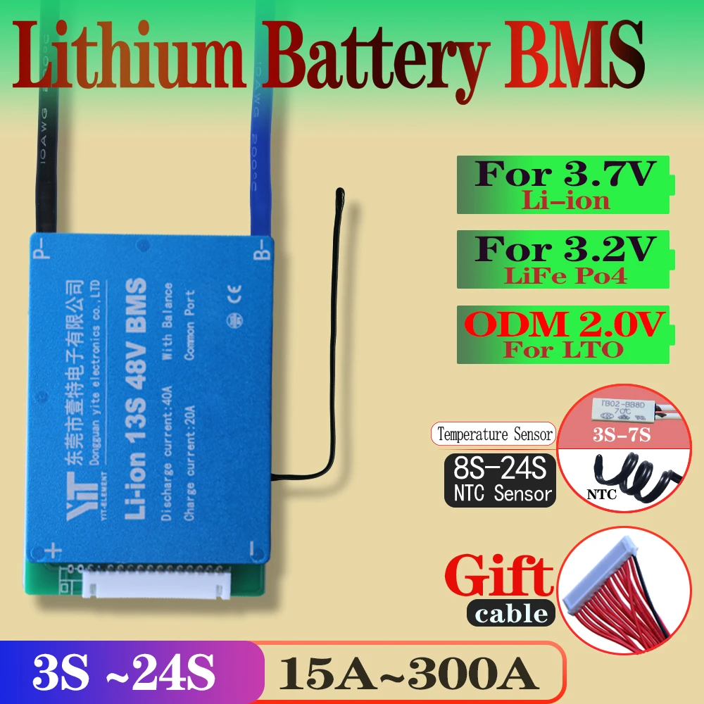 Li-ion Lifepo4 Battery Bms 3s 4s 6s 7s 8s 10s 12s 13s 14s 15s 16s 17s 19s 20s 21s 23s 24s 12v ...