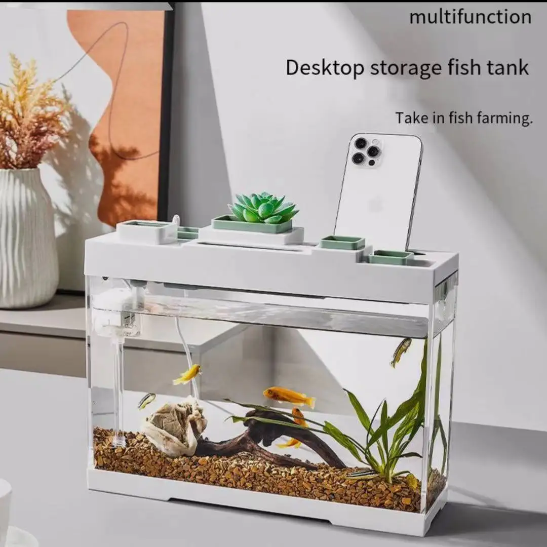 Fish-tank-Small-acrylic-goldfish-tank-Filter-lighting-Desktop-fish-tank ...