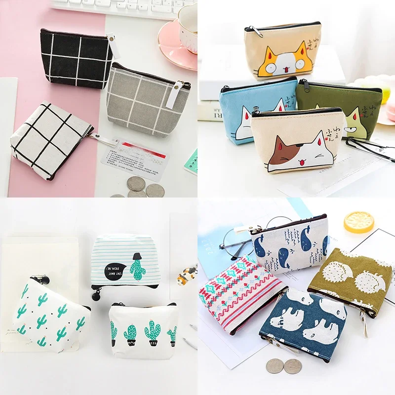 Women Canvas Coin Purse Card Key Mini Purses Pouch Girl Kid Children ...