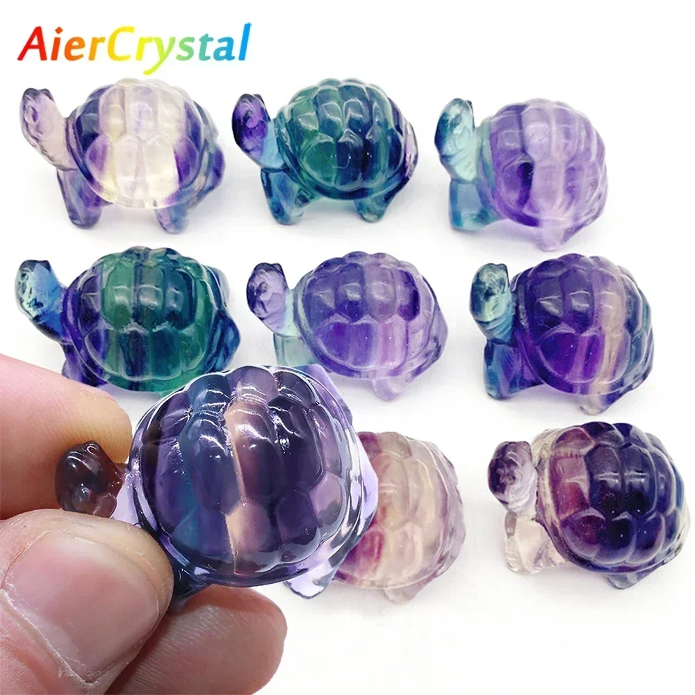 Natural-Rainbow-Color-Fluorite-Turtle-Crystal-Stone-Turtle-Reiki ...