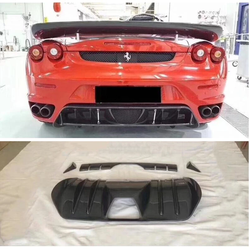 For Ferrari 430 REAL Carbon Fiber Rear Lip Splitters Diffuser Bumper ...