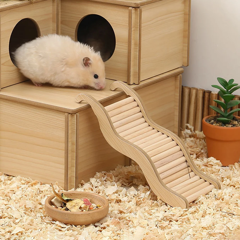 Wooden Wavy Hamster Stairs – Cozy Pet Crate