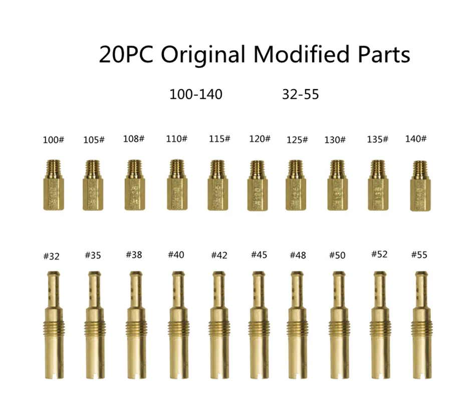 20-Piece Carburetor Main Jet and Pilot Jet Kit for PWK Keihin OKO CVK ...