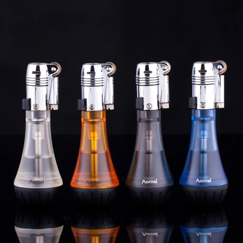 Portable Outdoor Butane Gas Lighter Pulley Gas Lighter Transparent Oil ...