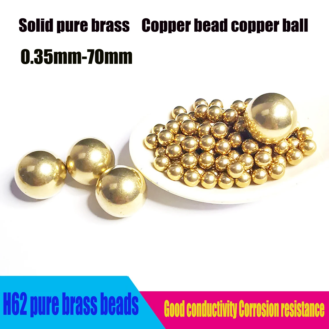 1-1000Pcs Precision H62 Solid Copper Ball Diamete 1/2/3/4/5/6/7/8/9/10 ...