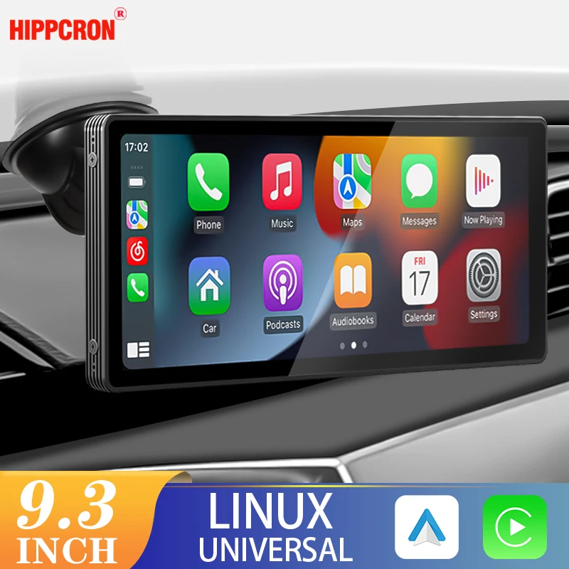 Hippcron 9.3 ”Portátil CarPlay Android Auto Car Radio Multimedia Video ...