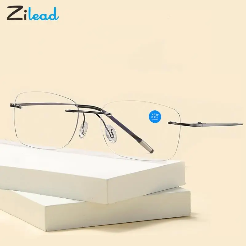 Zilead-New-Retro-Metal-Borderless-Reading-Glasses-Fashion-Anti-Blue ...