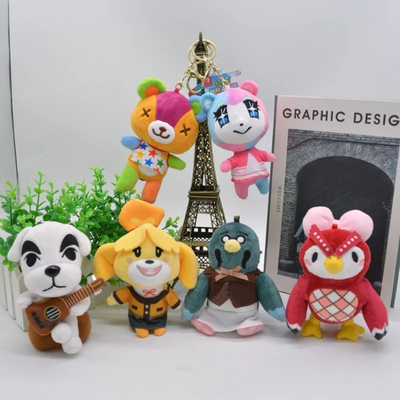 Animal-Crossing-Plushes-Cute-Keychain-Anime-Figure-Isabelle-KK-Brewster ...