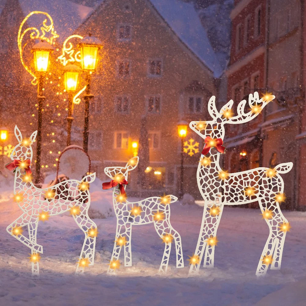 3Pcs-Christmas-Deer-Decoration-Light-LED-Reindeer-Elk-Luminous ...