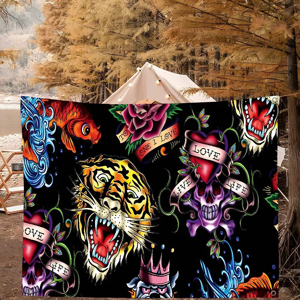 Ed-hardy Tattoo Tiger Family Gatherings Outdoor Atmosphere Flags ...
