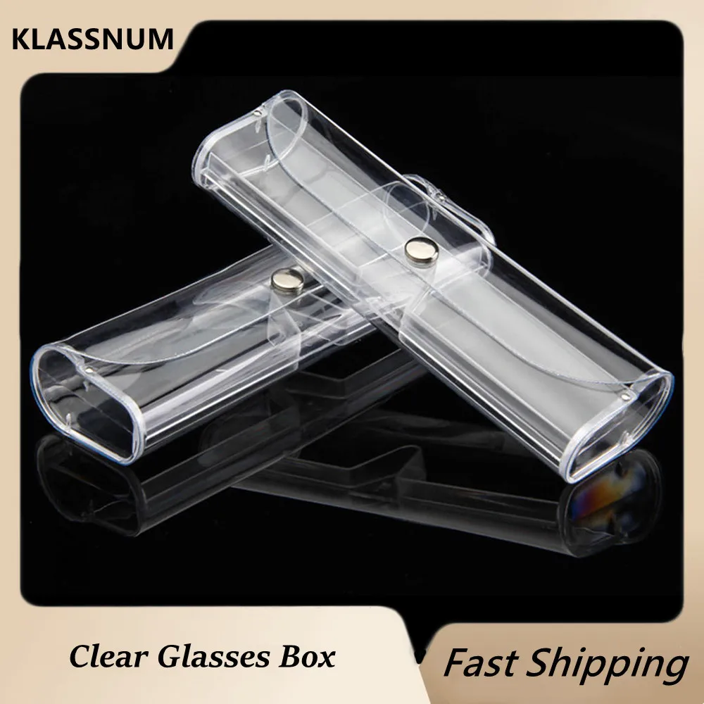 Soft-Eyeglass-Case-Rectangular-Clear-PVC-Plastic-Sunglass-Box-Button ...