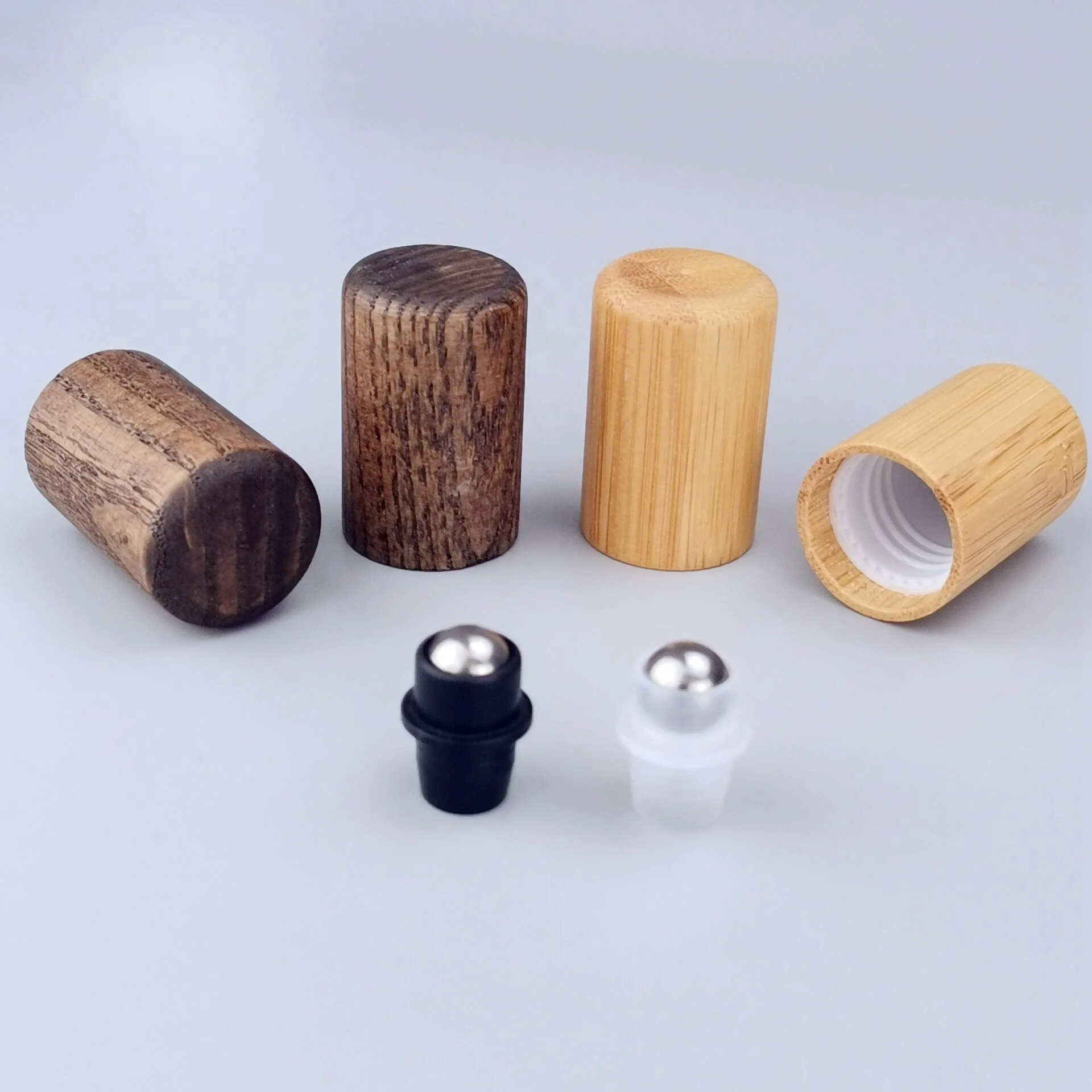 Roller-Ball-Cap-18mm-Bamboo-Cap-Wooden-Cap-with-Stainless-Steel-Roll-on ...