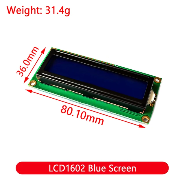 Módulo LCD para Arduino, pantalla verde y azul, interfaz PCF8574T IIC I2C, 0802, 1602, 2004 ...